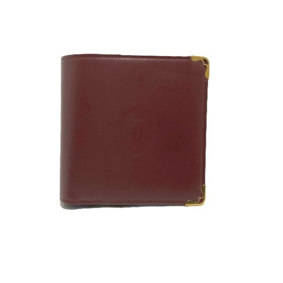 Cartier | Bags | Cartier Compact Wallet With Coin Purse Wine Red Bifold ...